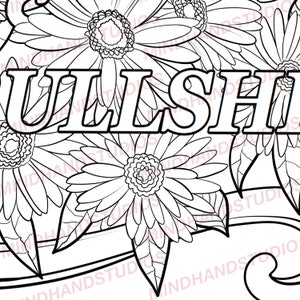 Coloring Page - NO BULLSHIT - Subversive Coloring - Adult Coloring ...