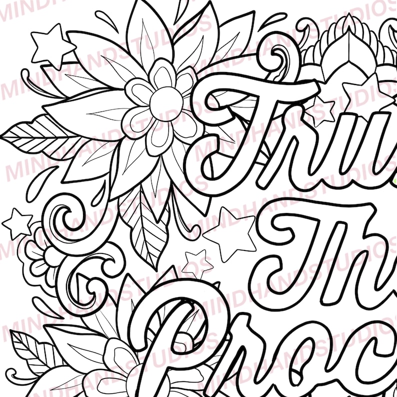 Trust the Process Coloring Page: Inspirational Art (digital Download ...