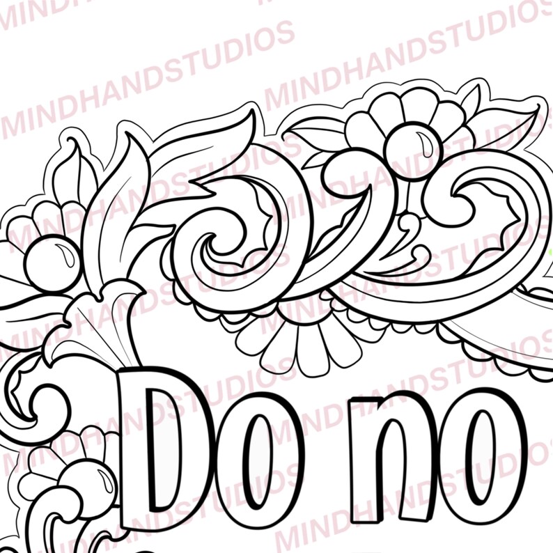 Coloring Page Do No Harm Take No Shit Sassy Coloring Page - Etsy