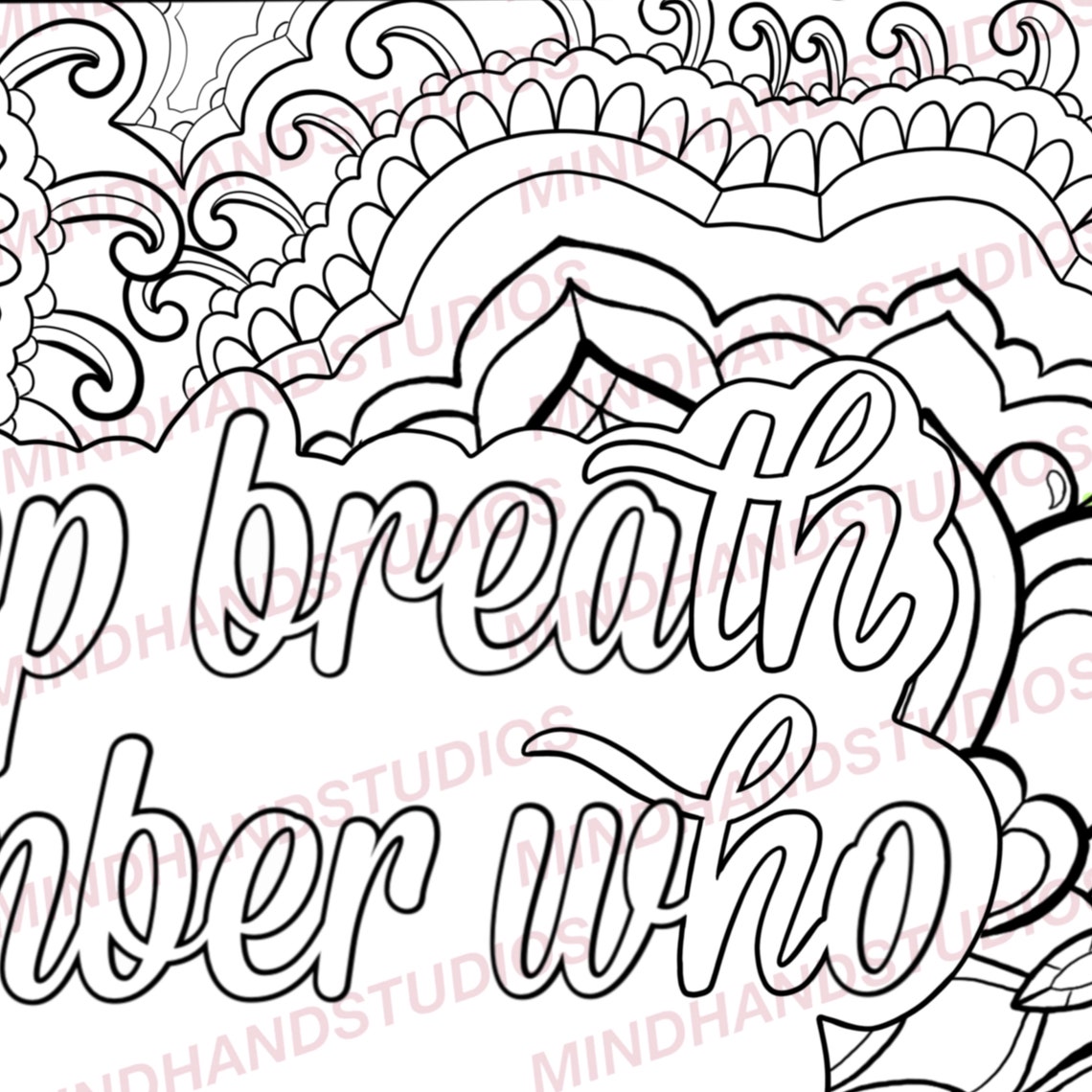 Coloring Page Take a Deep Breath and Remember Who the Fuck - Etsy