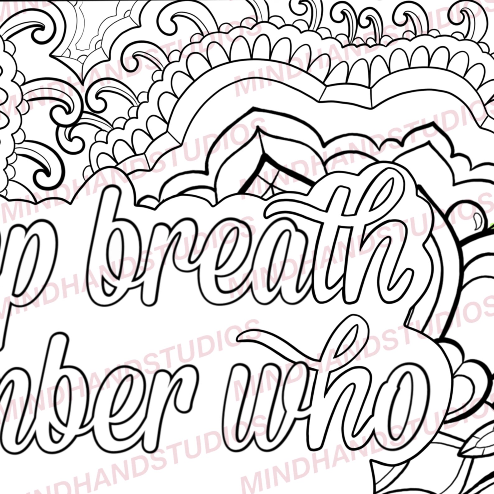 Coloring Page Take a Deep Breath and Remember Who the Fuck - Etsy