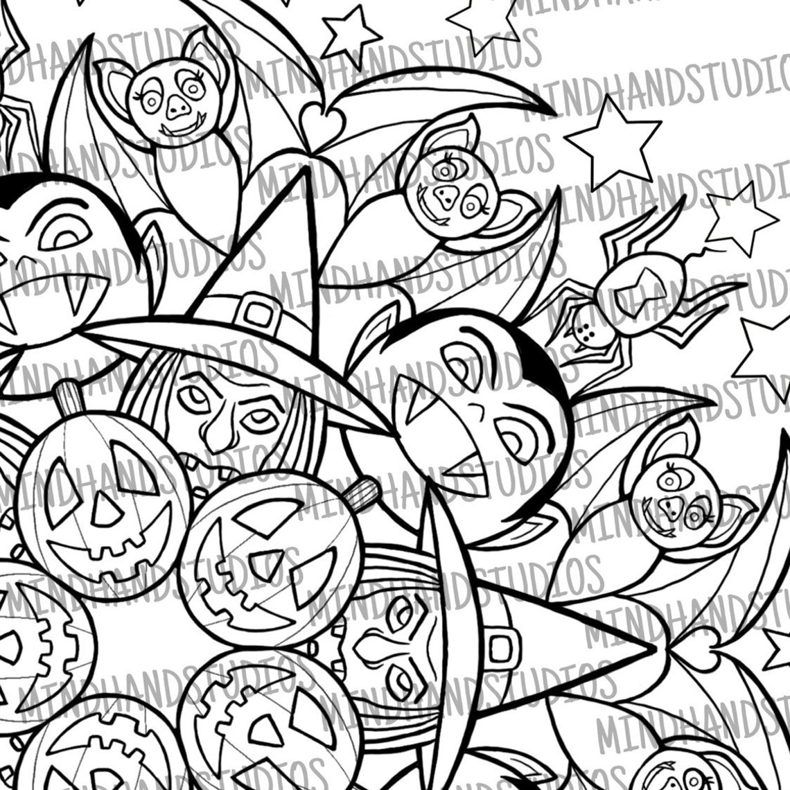 Halloween Coloring Pages 3 Sheets Halloween Mandala - Etsy