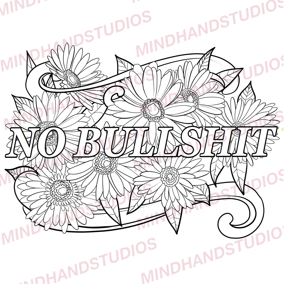 Coloring Page NO BULLSHIT Subversive Coloring Adult - Etsy