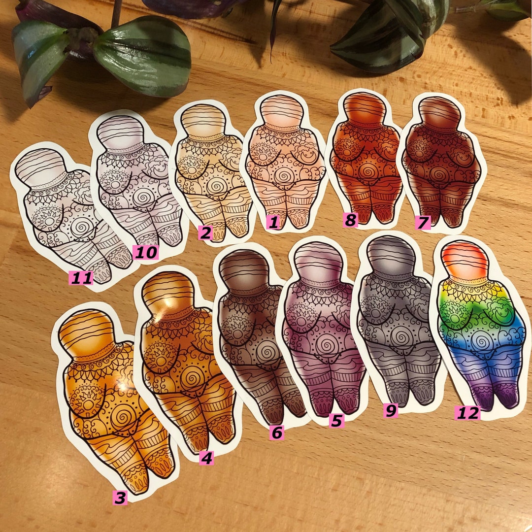 Tattooed Venus Woman of Willendorf Sticker Laptop Decal - Goddess ...