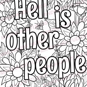 Hell is Other People Coloring Page: Swear Word Art (digital Download ...