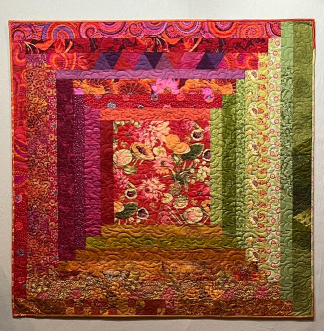 Colorful Log Cabin Quilt Wall Art Baby Play Quilt Lap Throw Baby Shower ...