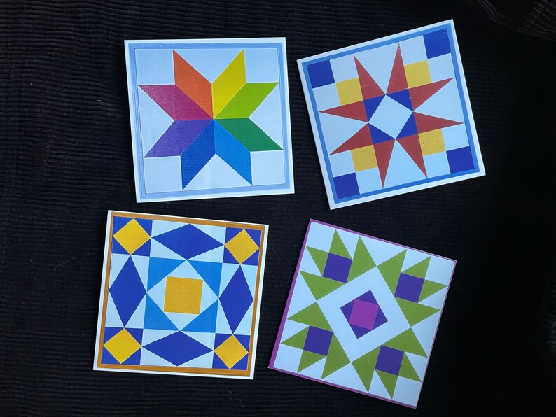 Blank Folk Art Cards Colorful Thank You Cards Barn Quilt Cards Original ...