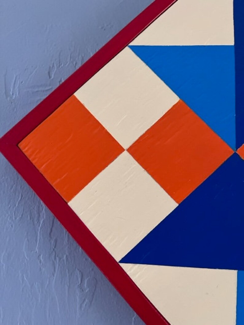 Barn Quilt Clock, Hand Painted Clock, Spinning Star Pattern, Upcycle ...