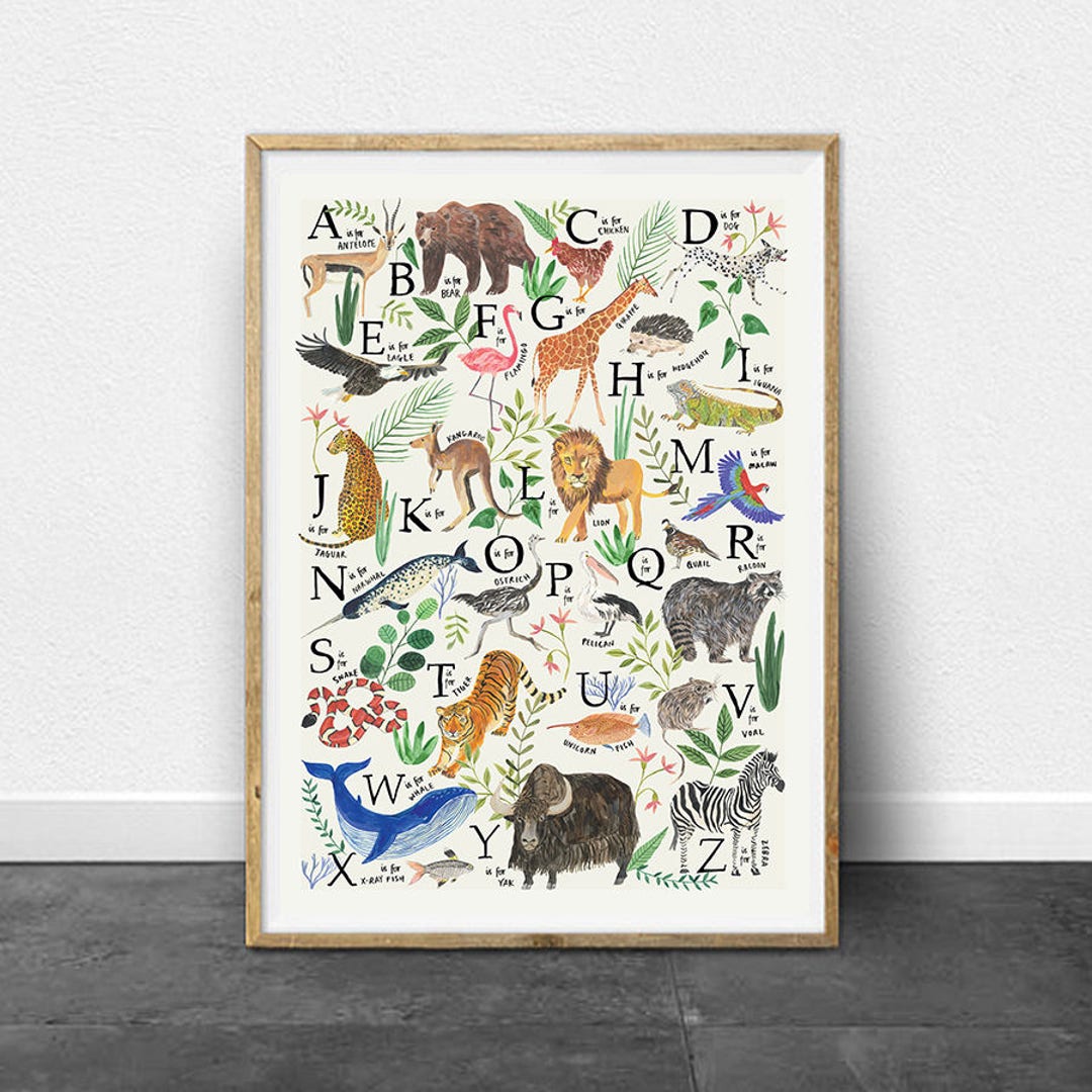 Animal Alphabet Print Art Print ABC Nursery Wall Art Animal Print ...