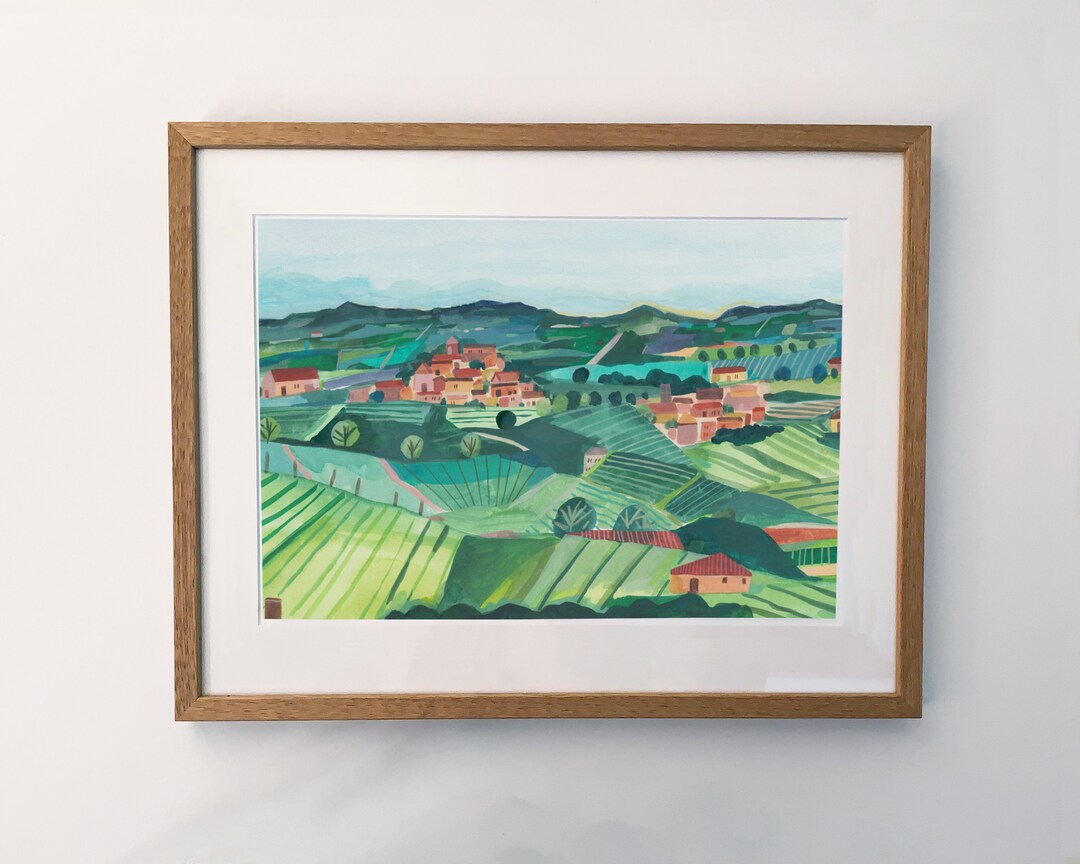 Italian Countryside Print | Vineyards | Nature Art Print | Wall Art ...