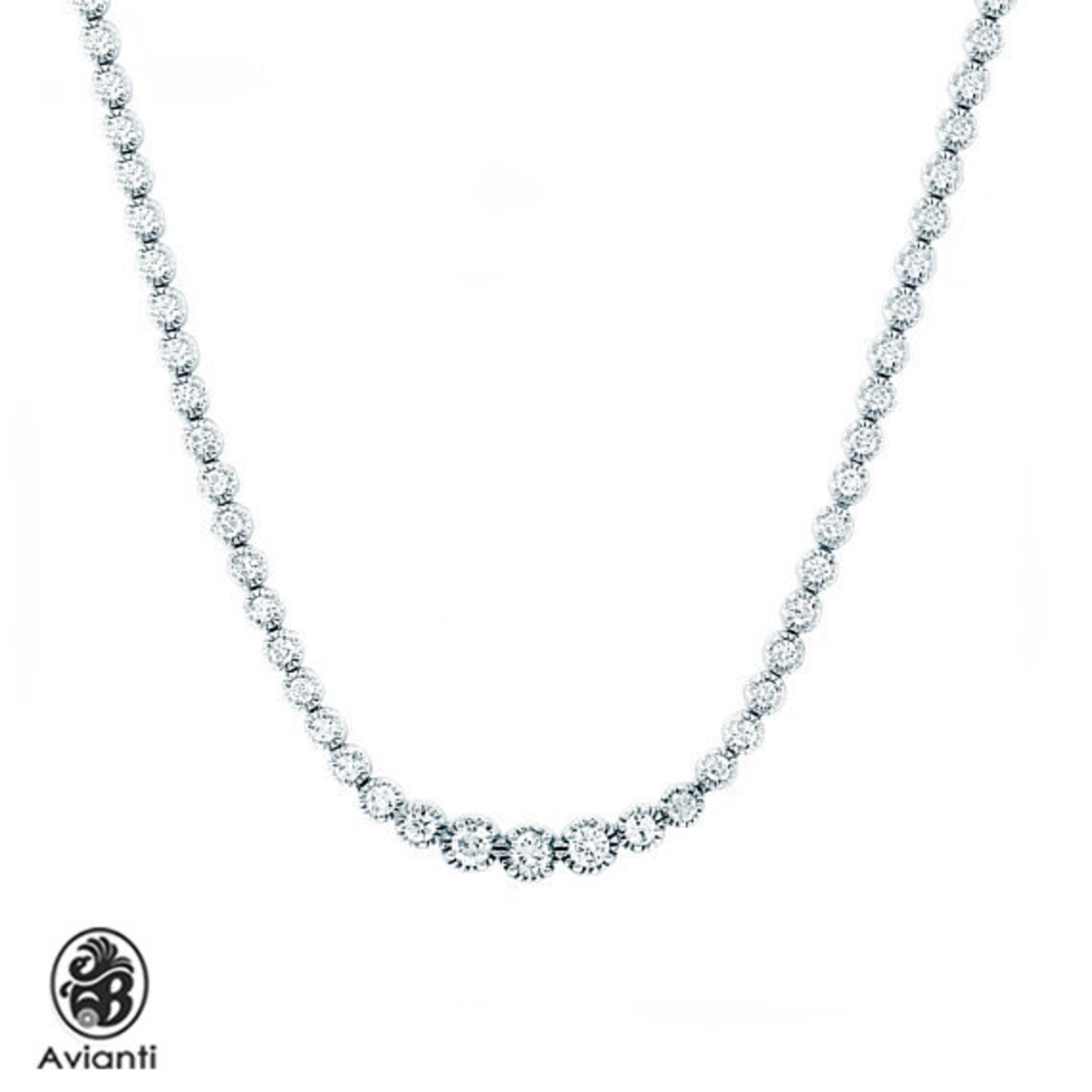 Diamond Opera Necklace: 14K White Gold, 5 Carat Round Diamonds - Etsy