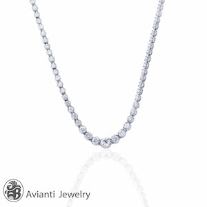 Diamond Necklace, Opera Necklace, Diamond Tennis Necklace, 14 Karat ...