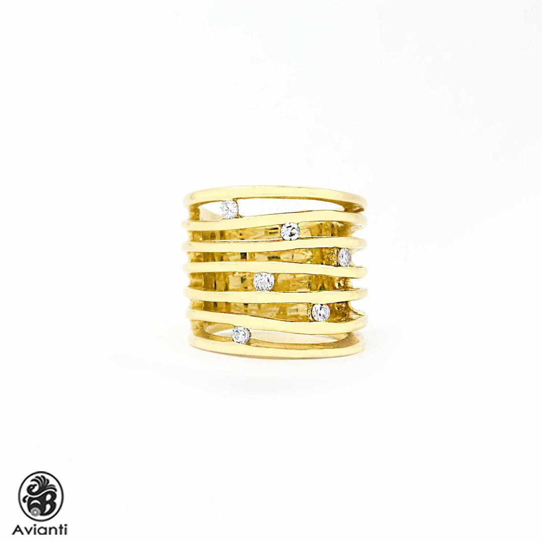 Anillo de oro siete anillos anillo de diamantes apilados - Etsy España