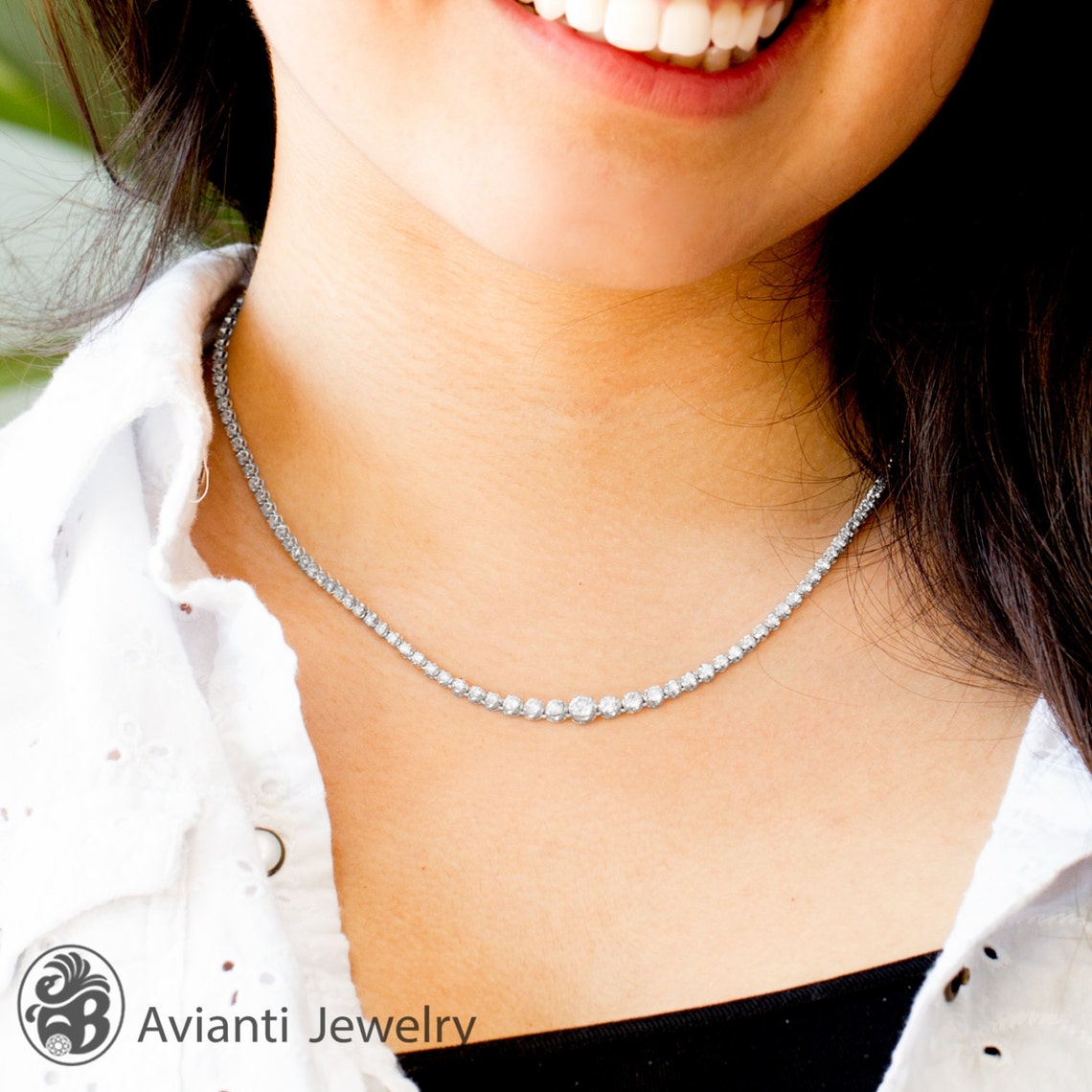 Diamond Necklace Opera Necklace Diamond Tennis Necklace 14 - Etsy