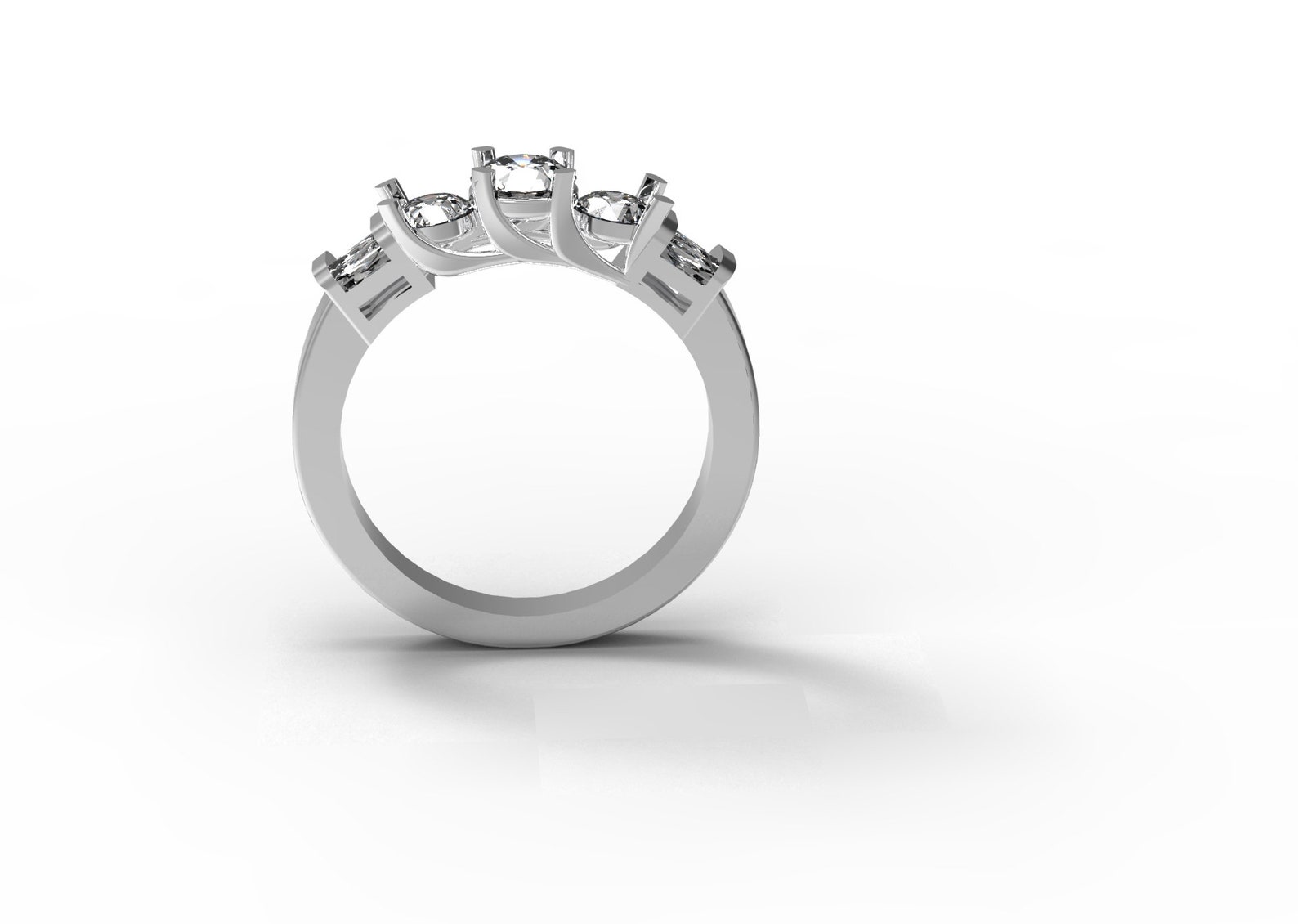 Diamond Ring Three Diamond Engagement Ring Three Diamonds - Etsy