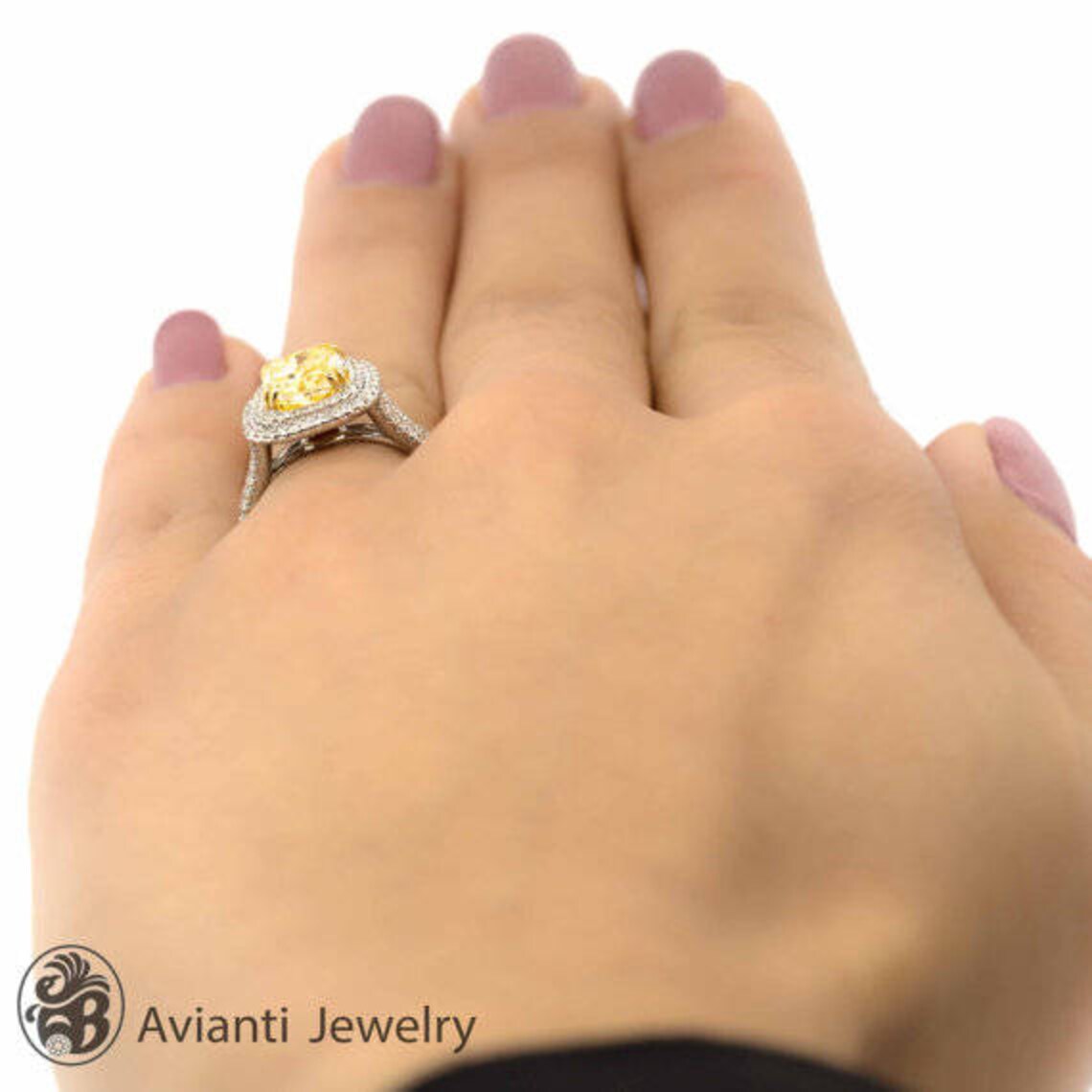 Diamond Engagement Ring Canary Diamond Engagement Ring | Etsy