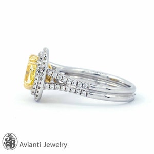 Engagement Ring, Canary Engagement Ring, Yellow Diamond Engagement Ring ...