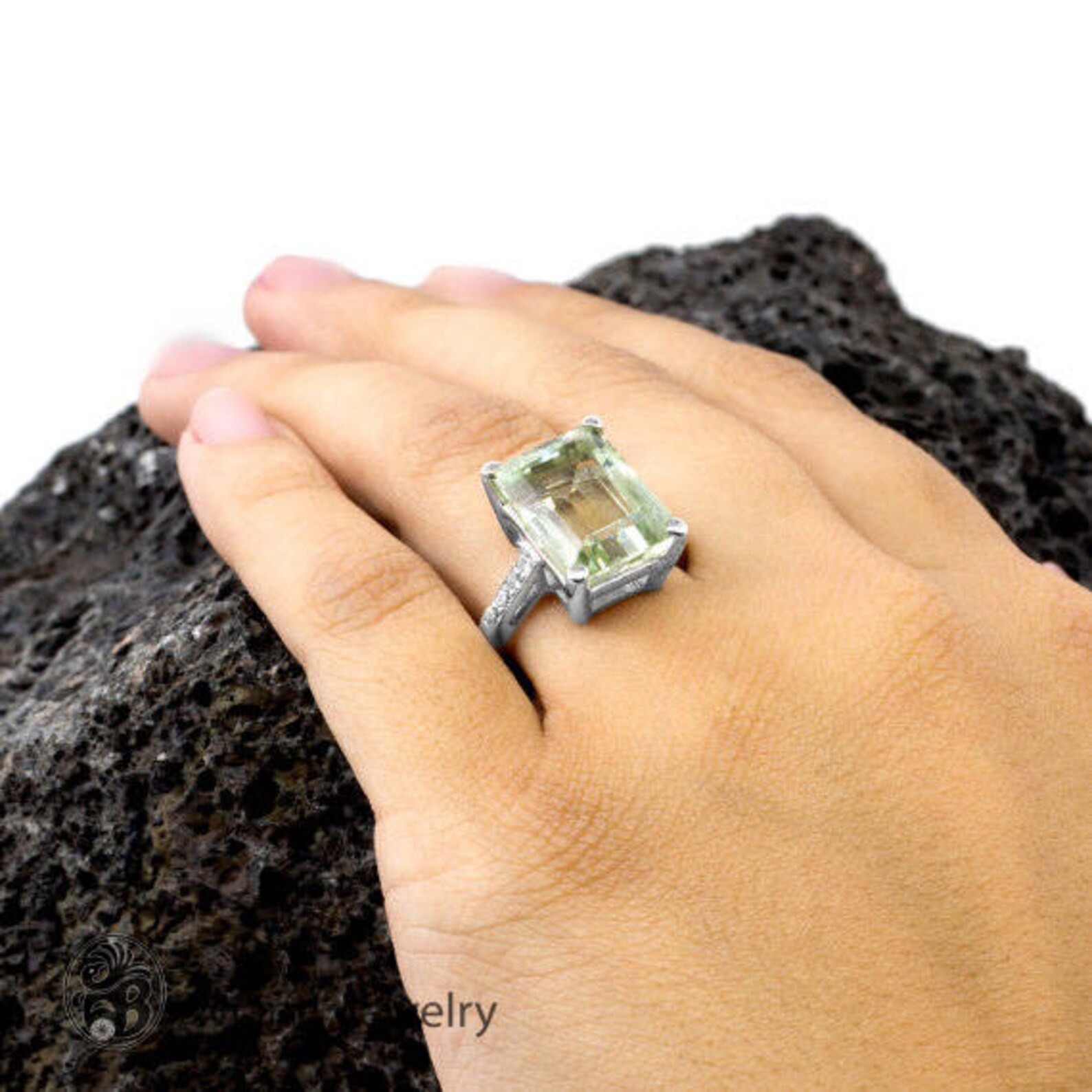 Amethyst Ring Green Amethyst Ring Custom Engagement Ring - Etsy