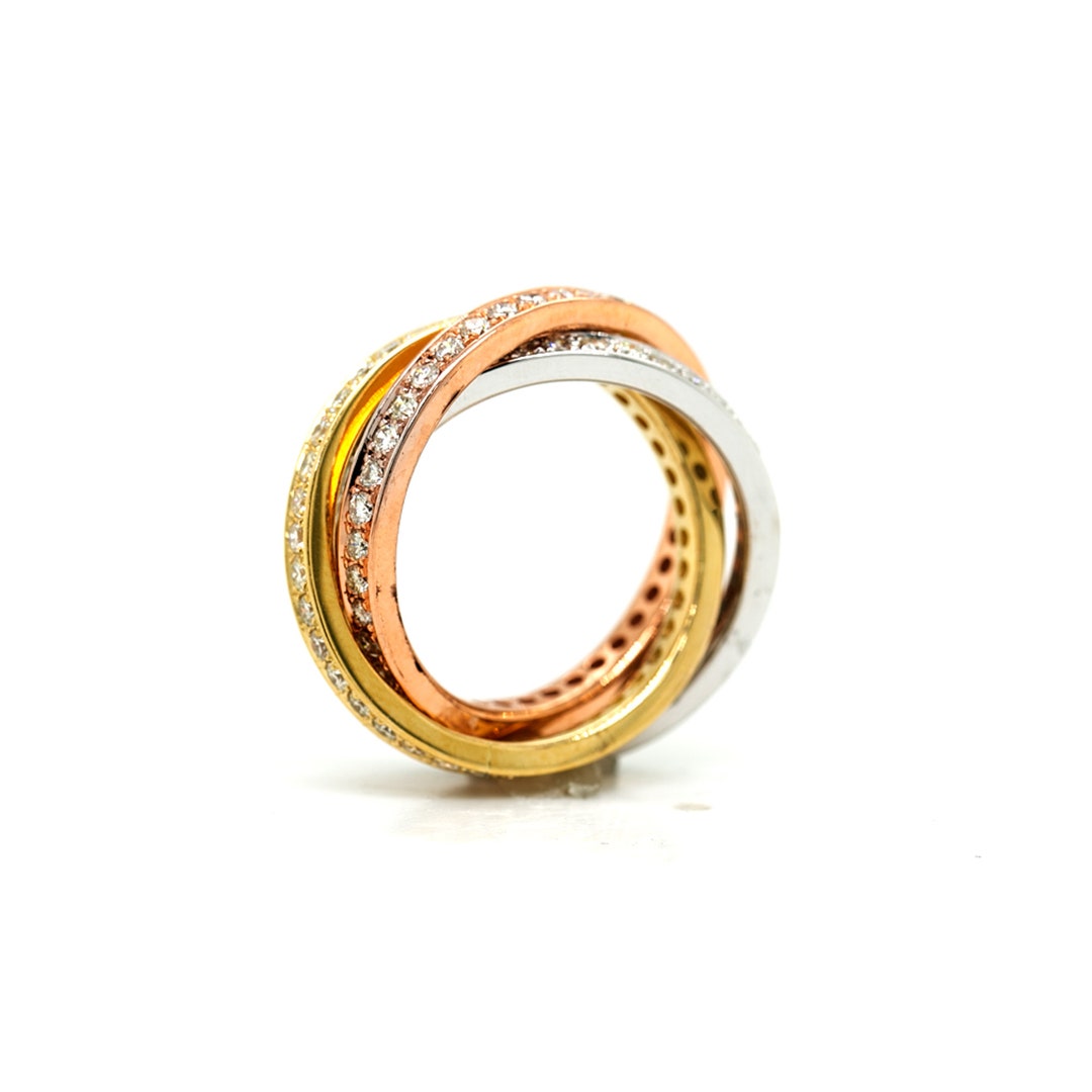 Diamond Rings, Three Rings in One, Diamond Rings in Tricolor, Three ...