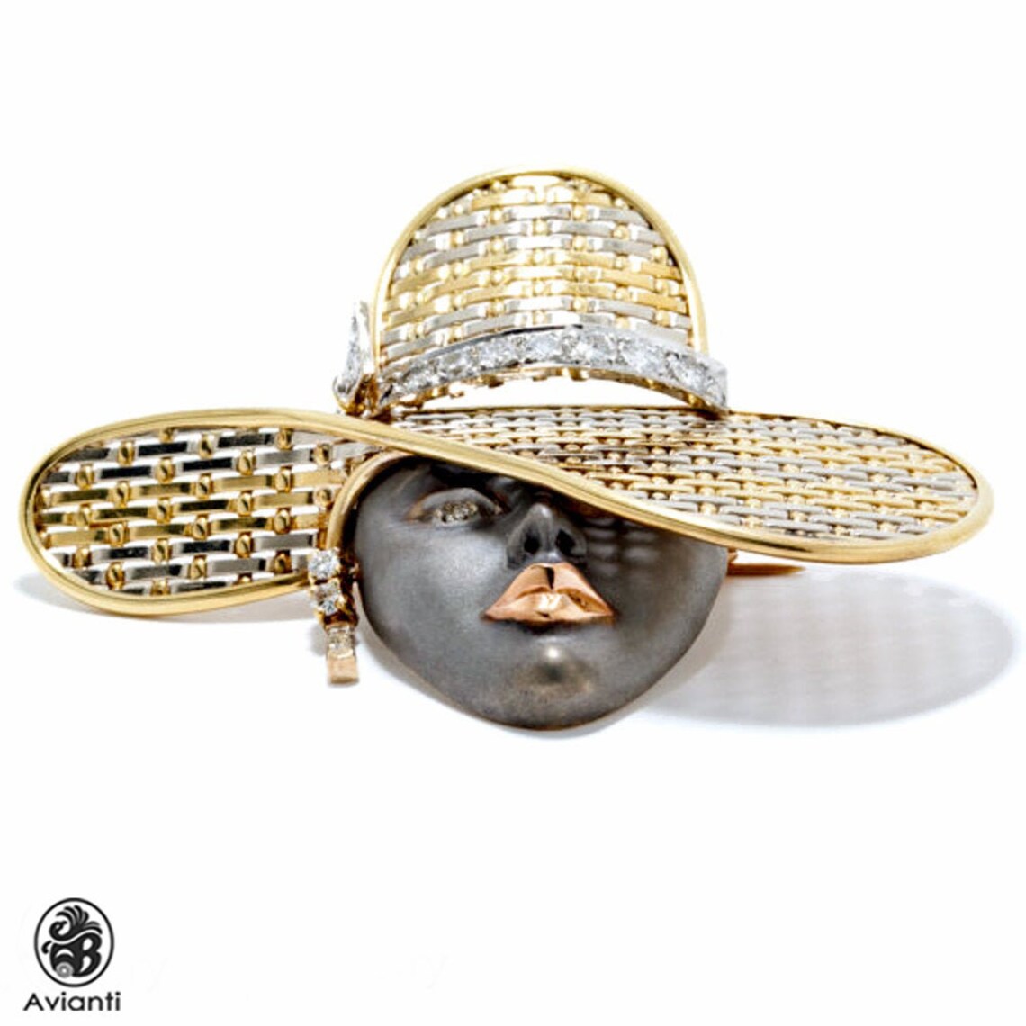 Gold Brooch Custom made Brooch 18 Karat Solid Gold Diamond | Etsy