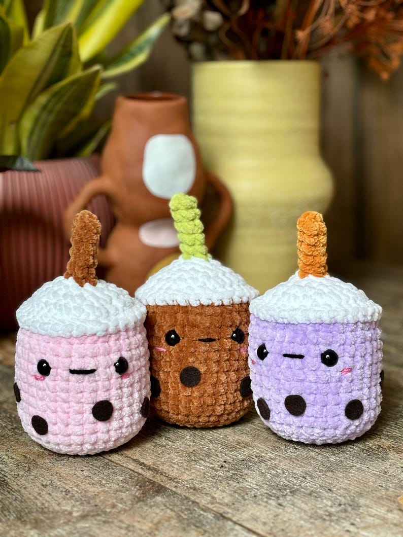 Handmade Crochet Amigurumi Boba Bubble Tea Buddy - Etsy
