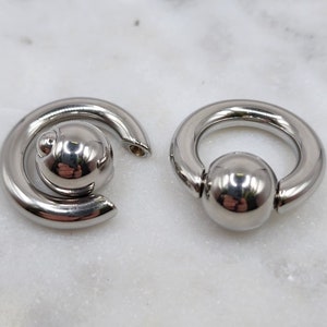 1x 4g 6g 8g 12mm Spring Action Captive Ball Large Gauges Surgical Steel ...