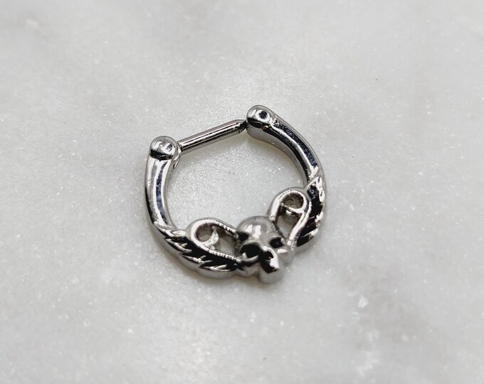 16g Skull Horns Solid Surgical Steel Septum Clicker 1/4 - Etsy