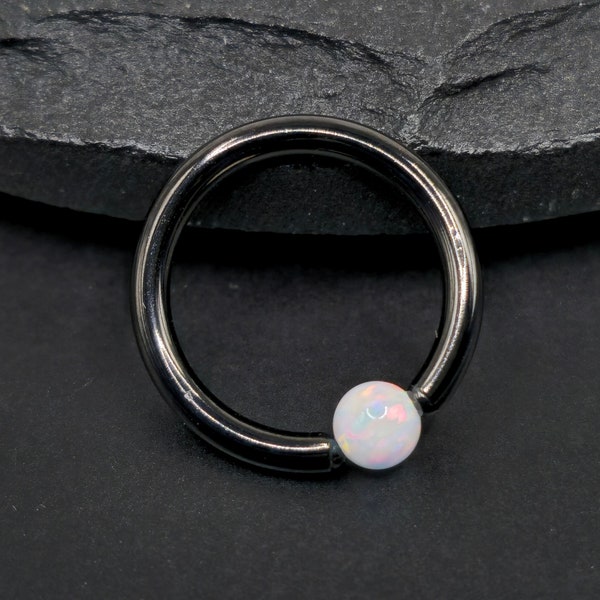 Black Septum Ball Hoop Captive Ring - Etsy