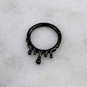 16g 8mm Blood Drip Hinged Segment Clicker Piercing Hoop Ring Solid ...
