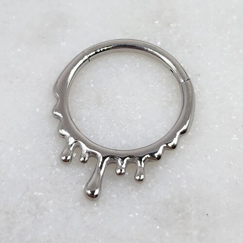 16g 8mm Blood Drip Hinged Segment Clicker Piercing Hoop Ring - Etsy