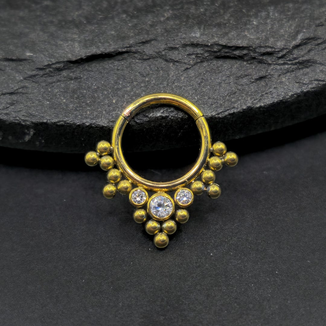 Circular Barbell Septum Ball Lined Hoop Cartilage Helix Daith Septum ...