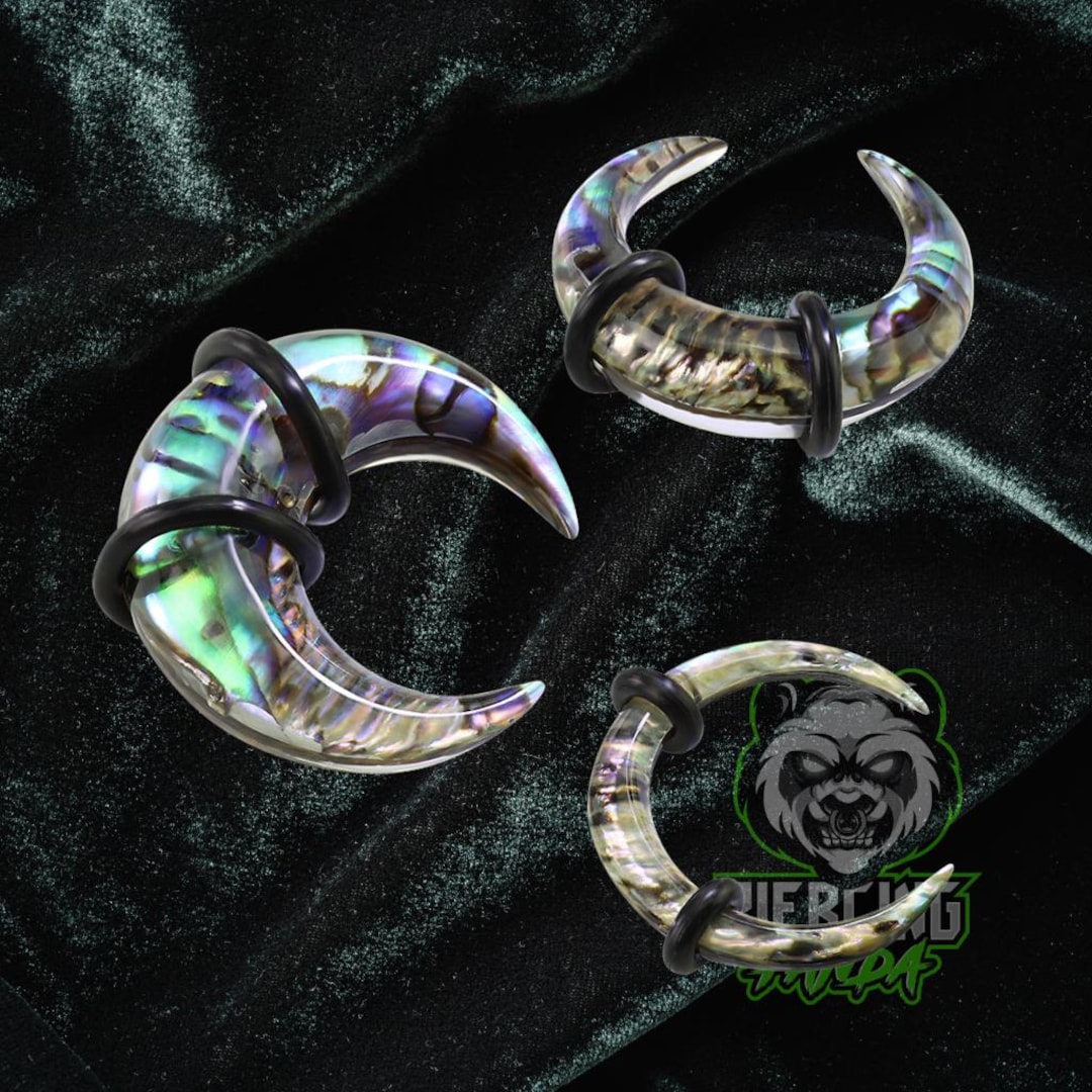 2g 00g FINAL STOCK Organic Abalone Shell Bull Taper Pincher 2-black O ...