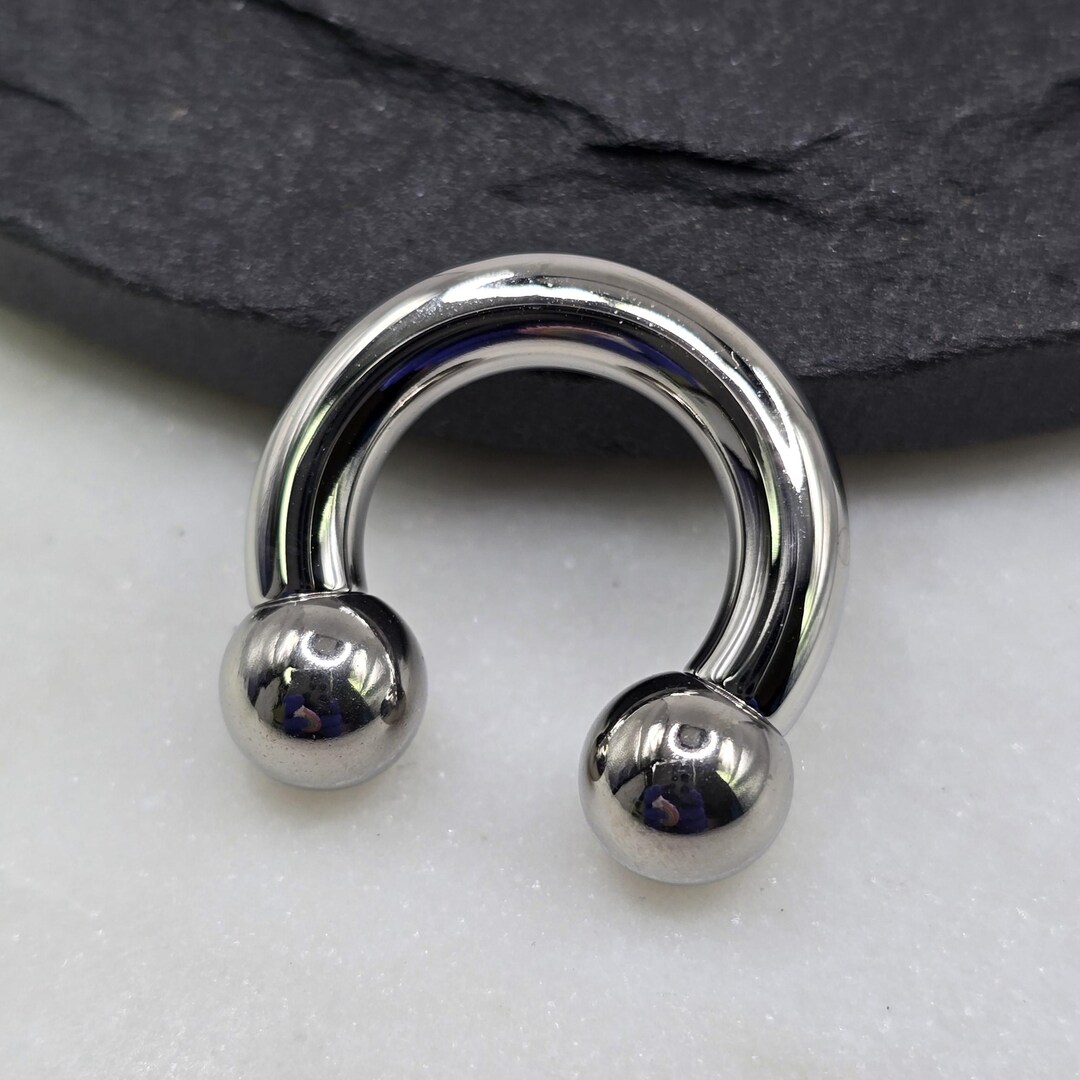 Titanium 6g 12mm Internal Thread With 7mm Balls Horseshoe Large Gauges ...