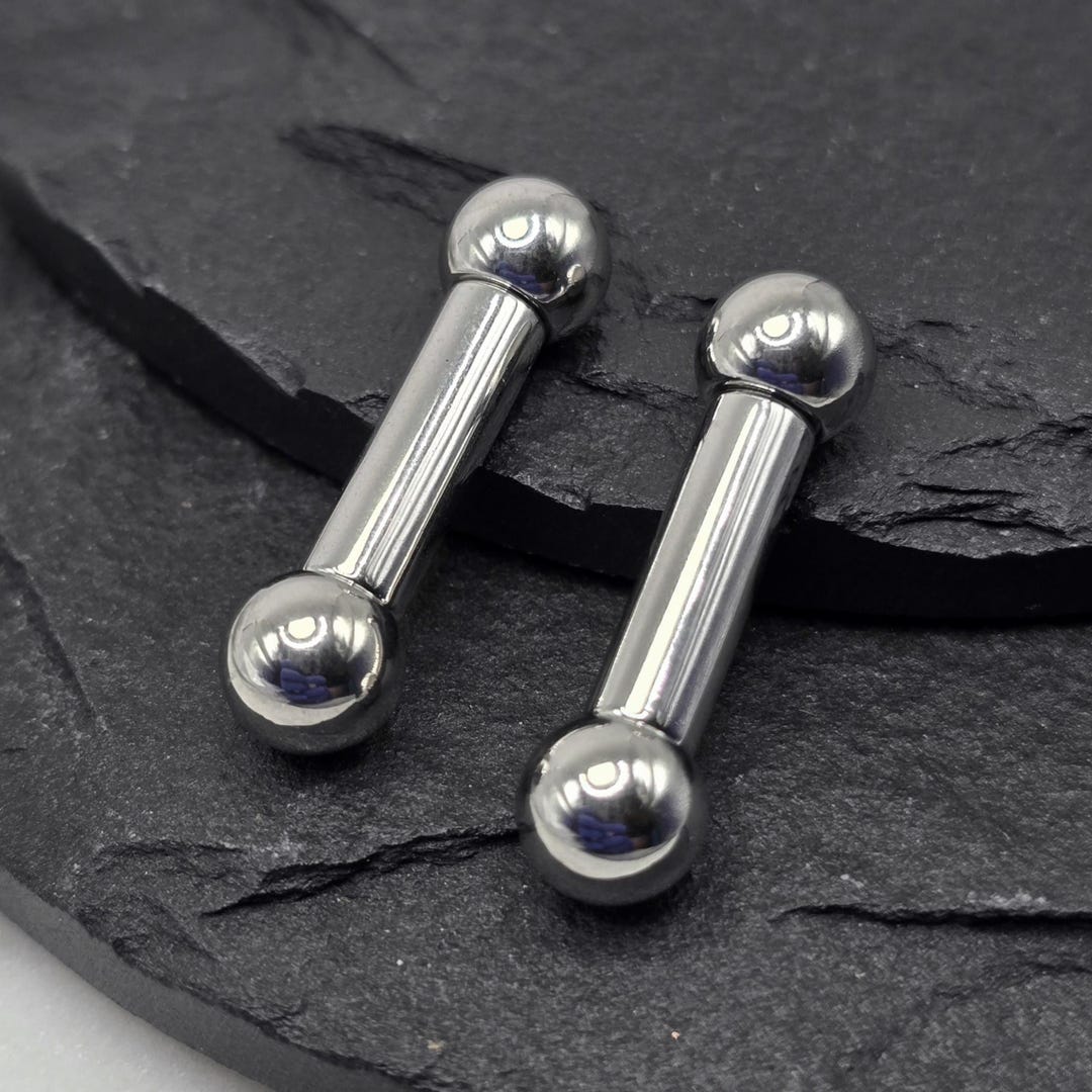 Pair of 4g (5mm Thick) Internally Threaded Solid 316L Surgical Steel ...