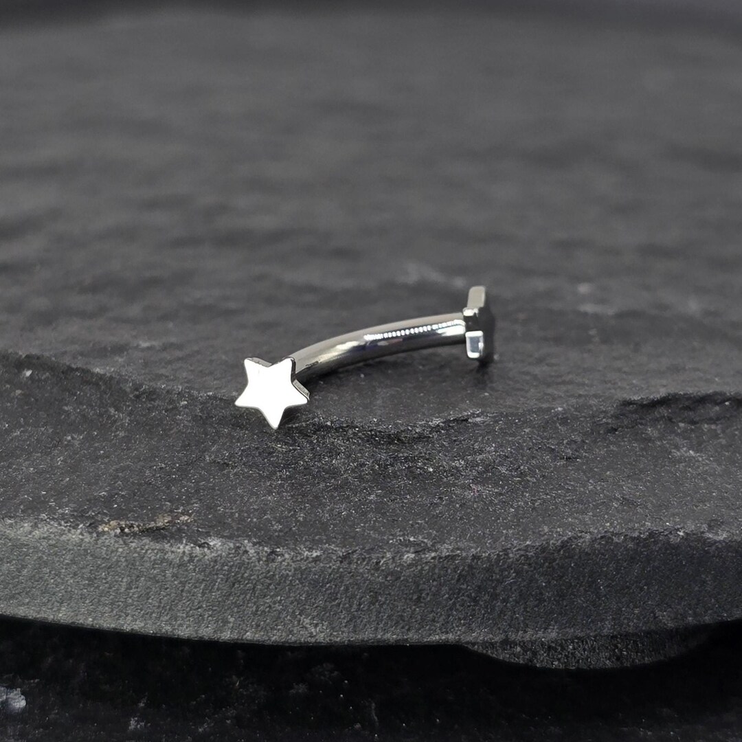 14g Titanium Star ASTM F136 Implant Grade Curved Barbell Internal ...