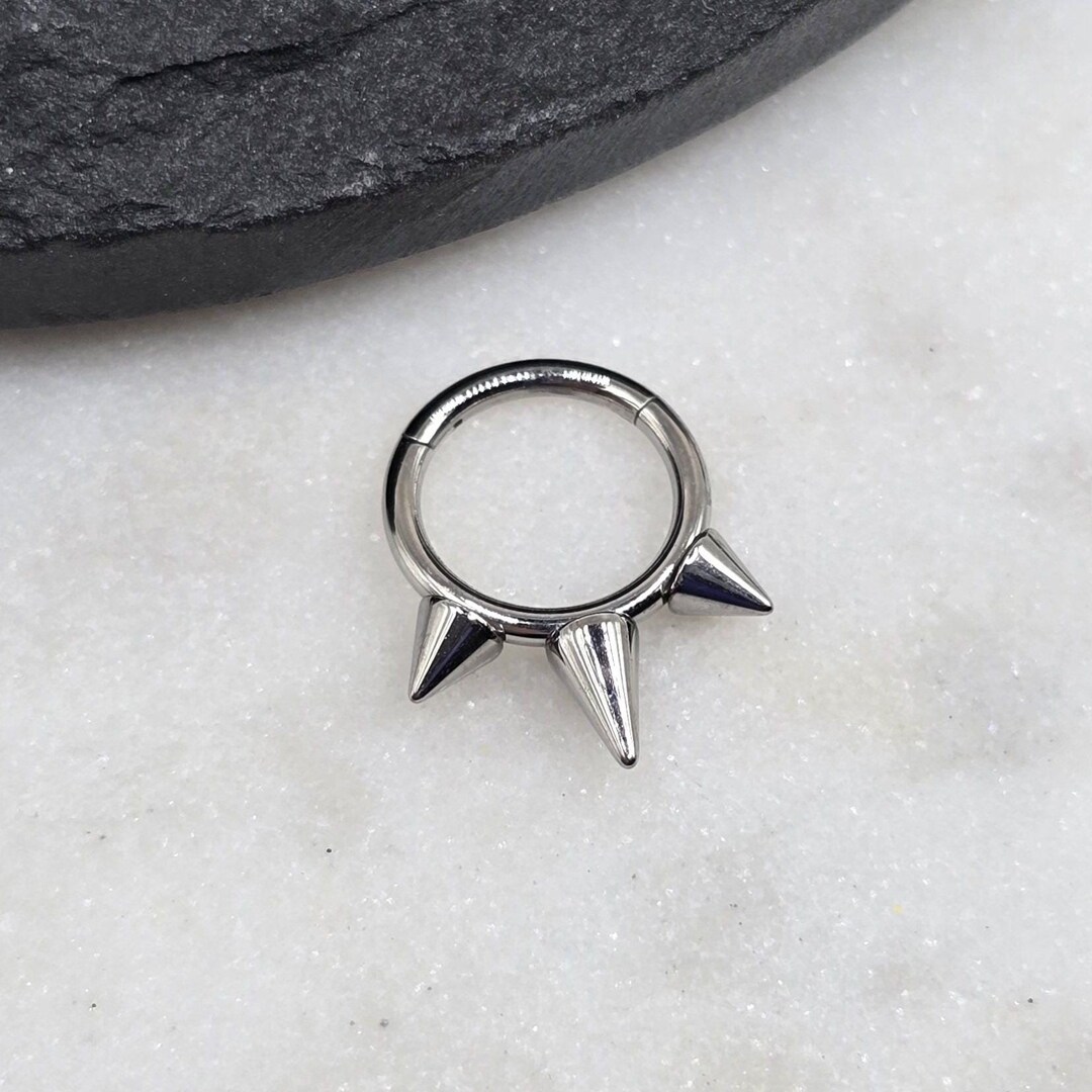 16g Titanium Spikes Hinged Segment Clicker Implant Grade Septum Helix ...