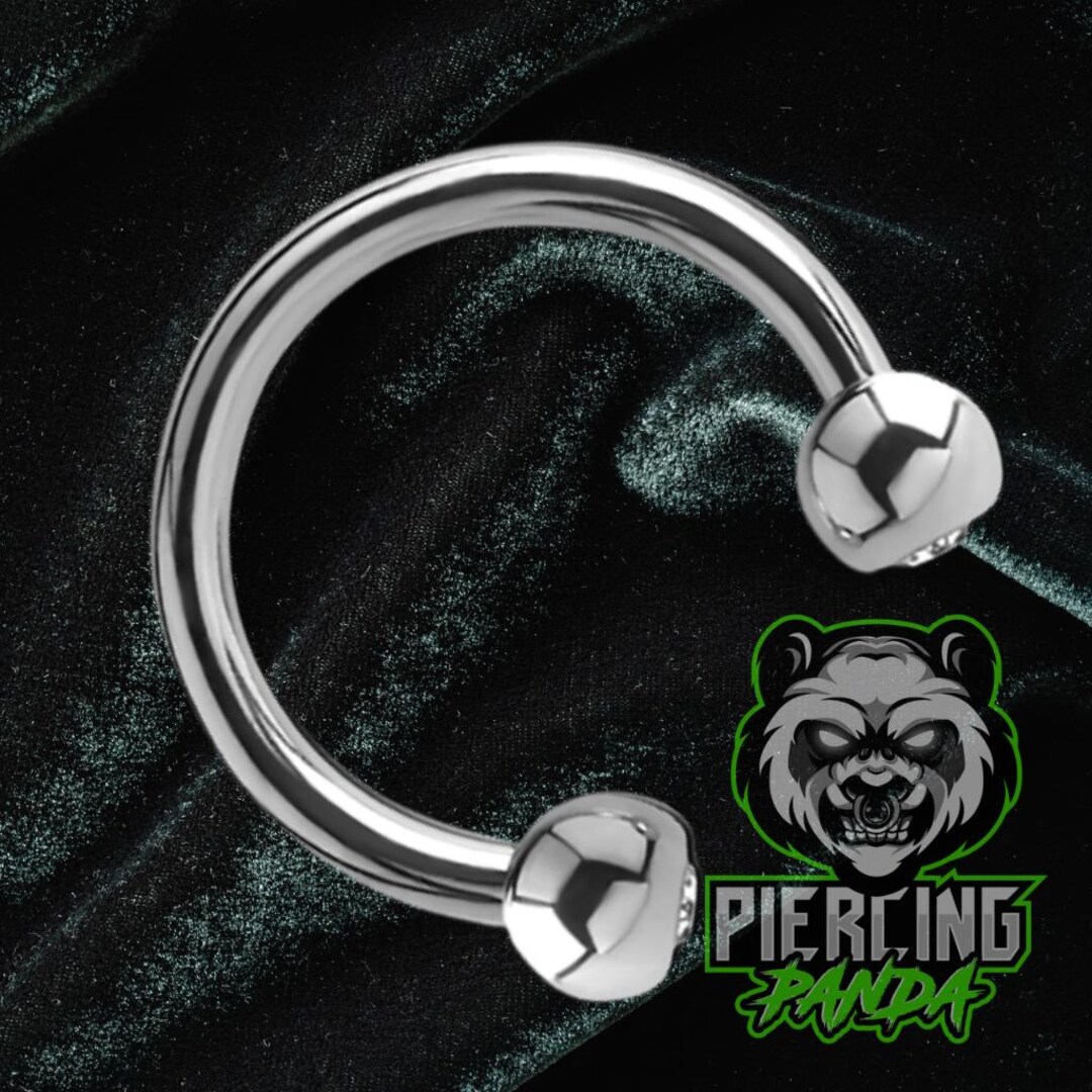 16g Titanium ASTM F136 External Thread Horseshoe Hoop Piercing Daith ...