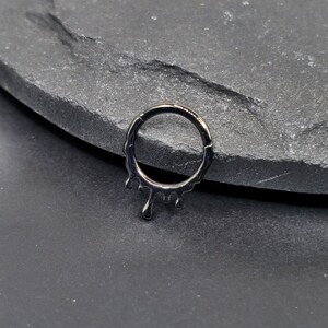 16g 8mm Blood Drip Hinged Segment Clicker Piercing Hoop Ring Solid ...