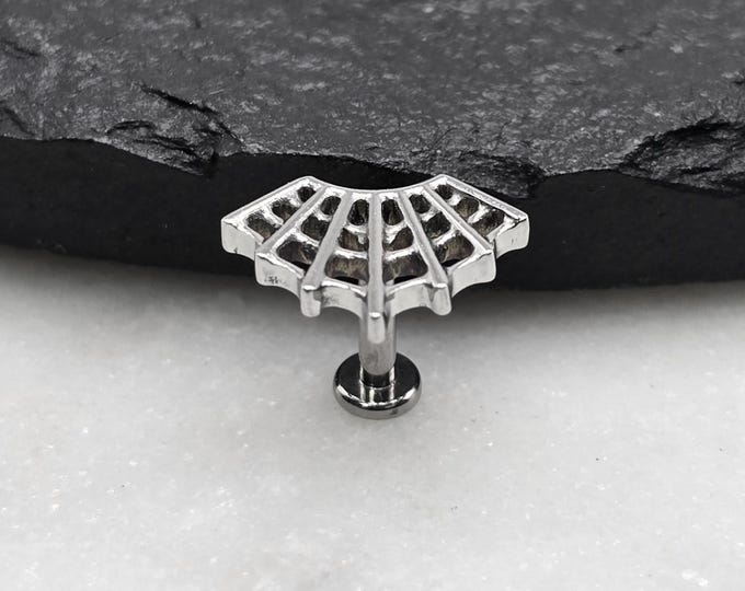 16g ASTM F136 Grade 23 Titanium Internal Thread Spider Web Halloween ...