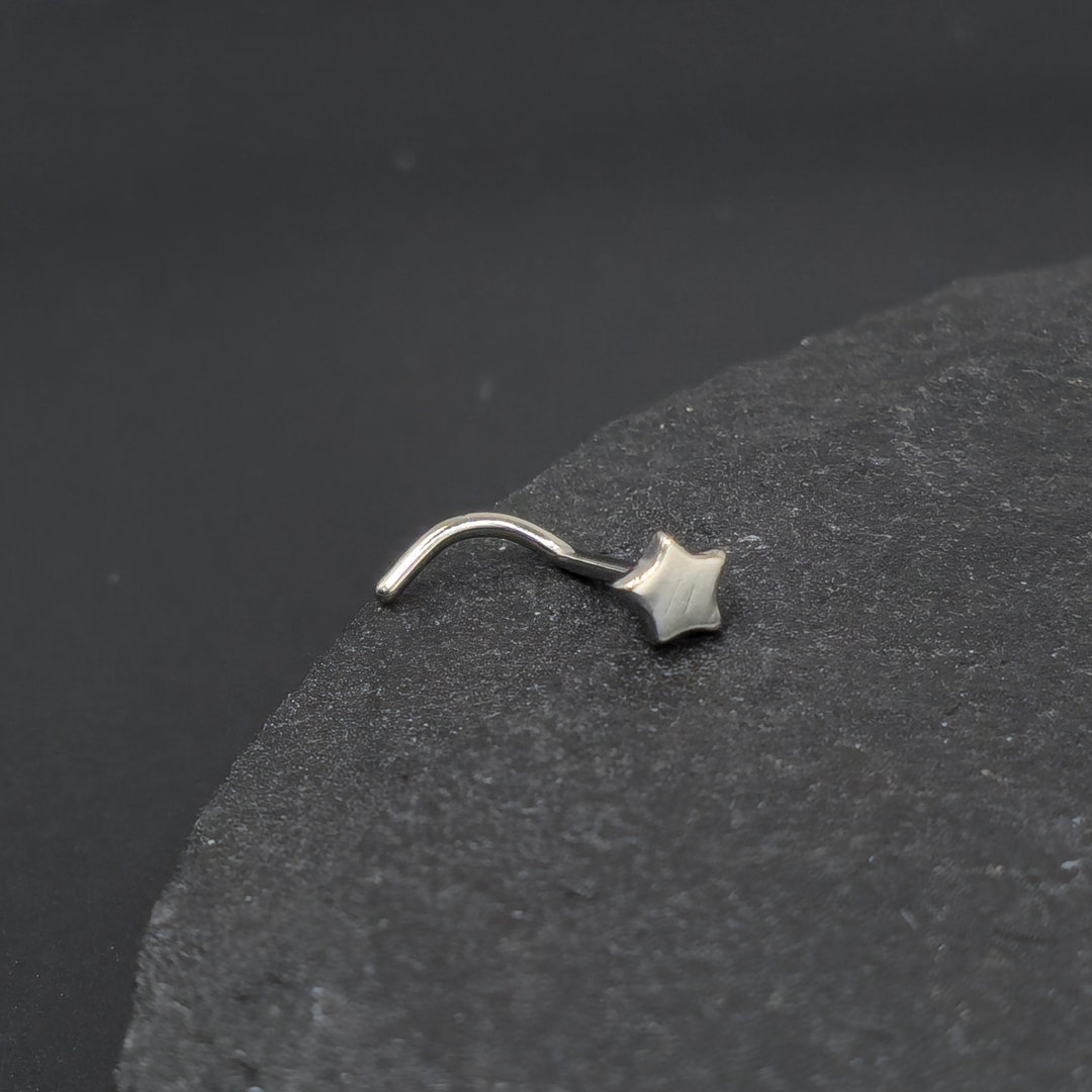 20g Titanium ASTM F136 Star Nose Piercing Jewelry Stud Ring With Curl ...