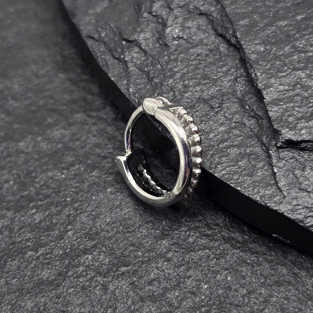 CLEARANCE 20g 8mm Nose Clicker Solid 316L Surgical Steel Hinged Segment ...