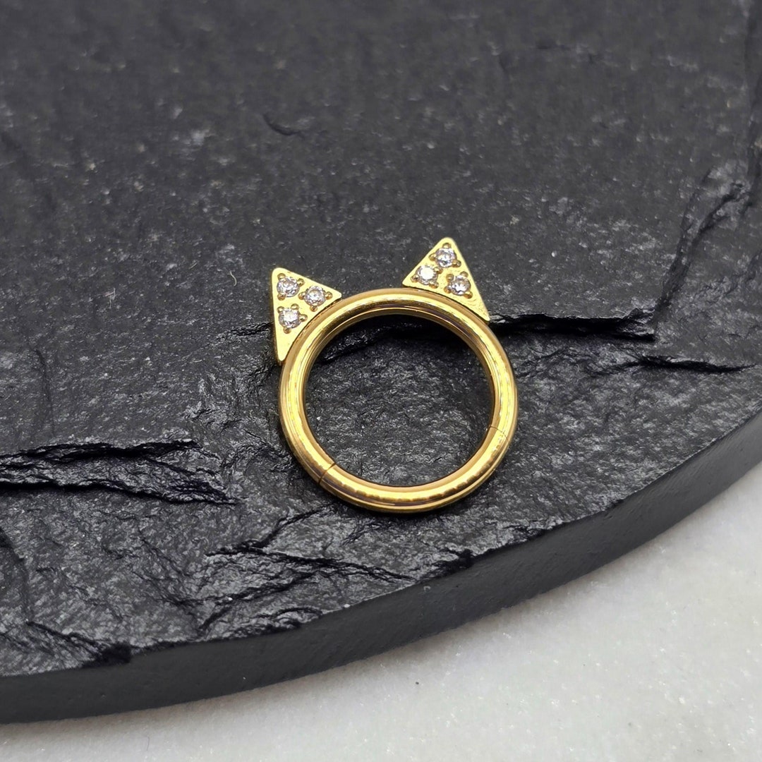 16g Titanium ASTM F136 Gold Cat Ears Implant Grade Hinged Segment ...
