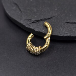 12g 10g 8g 6g 4g Hinged Segment Clicker Gold PVD Plated 316L Surgical ...