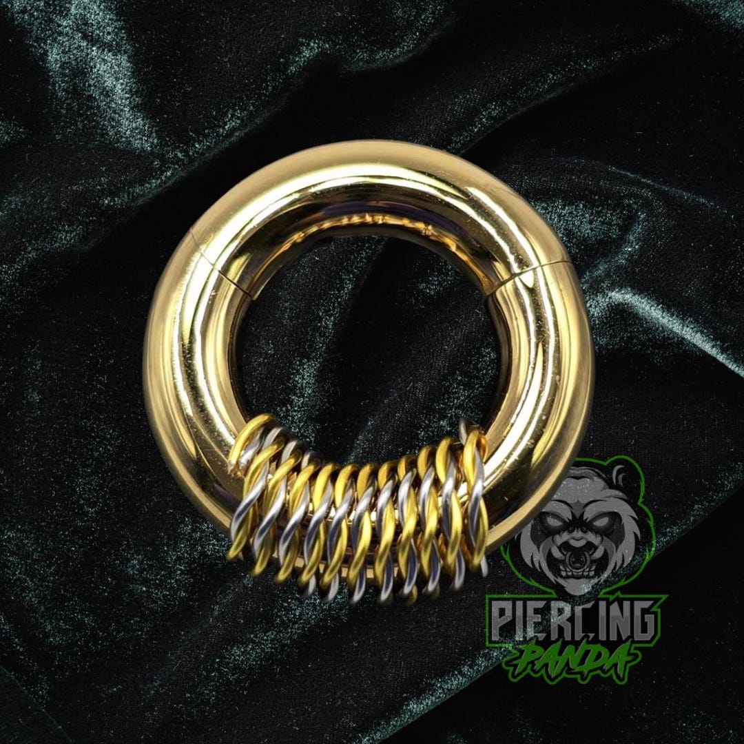12g 10g 8g 6g 4g Hinged Segment Clicker Gold PVD Plated 316L Surgical ...