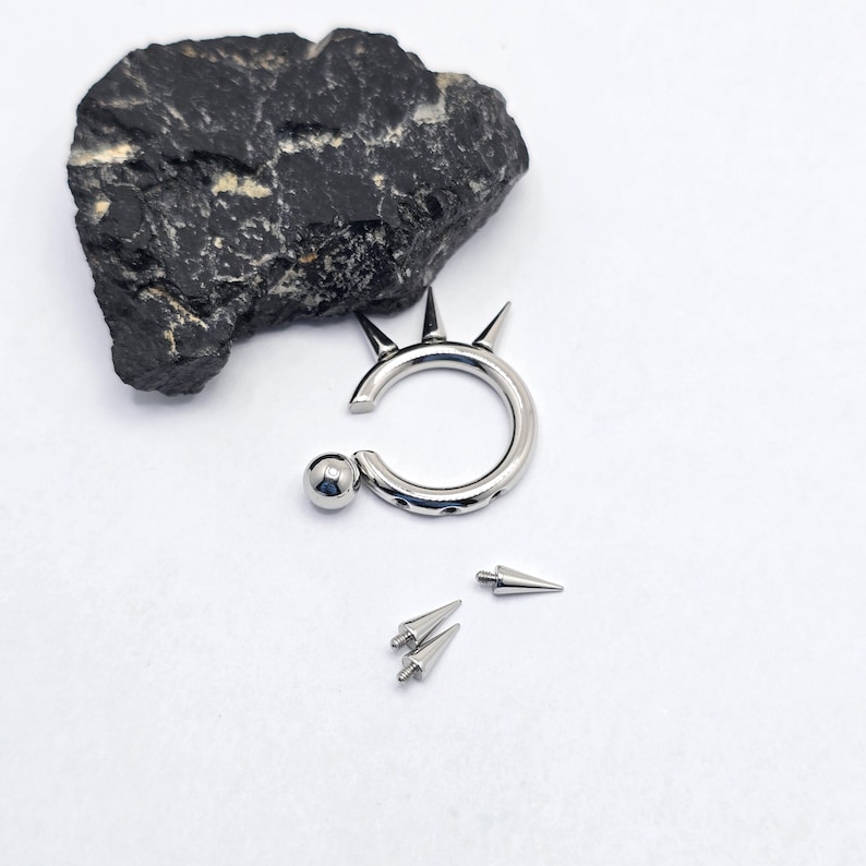 1x 8g 6g 10g 4g Quality Spikes Casted Solid Polished 316L Surgical ...