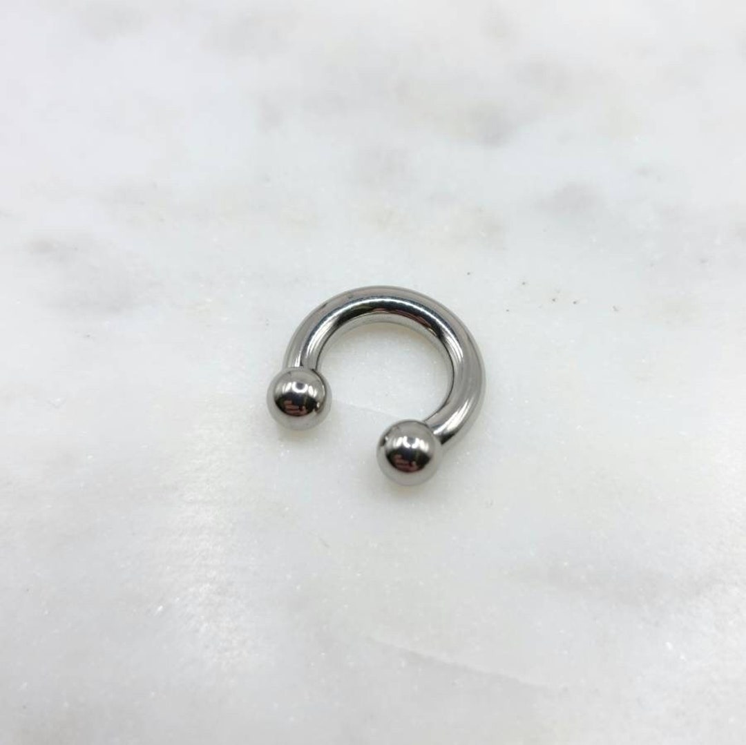Titanium 8g Internal Thread With 5mm Balls Horseshoe Large Gauges Hoop ...
