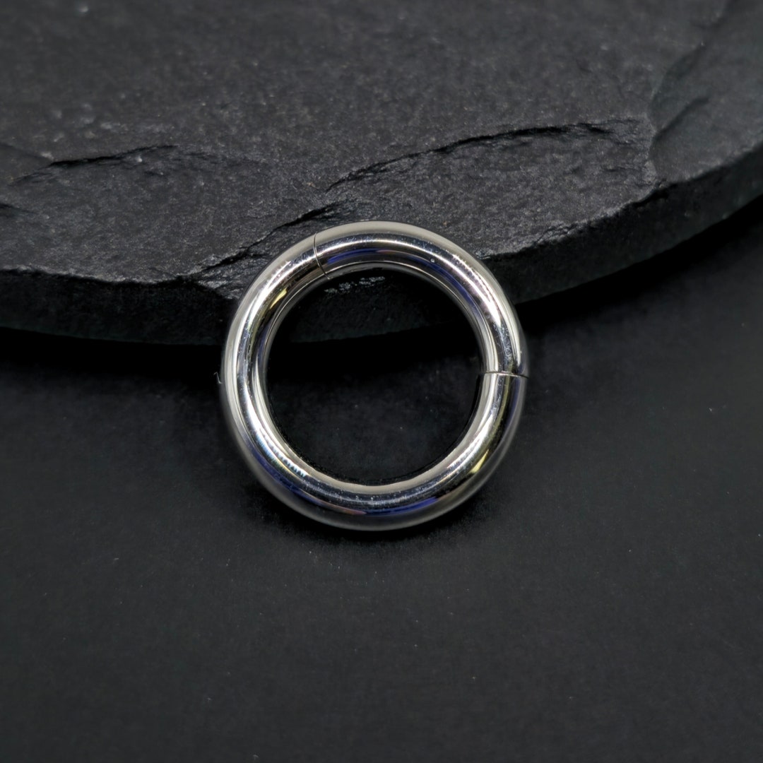 Titanium 8g Hinged Segment Clicker Large Gauges Hoop Septum Helix ...