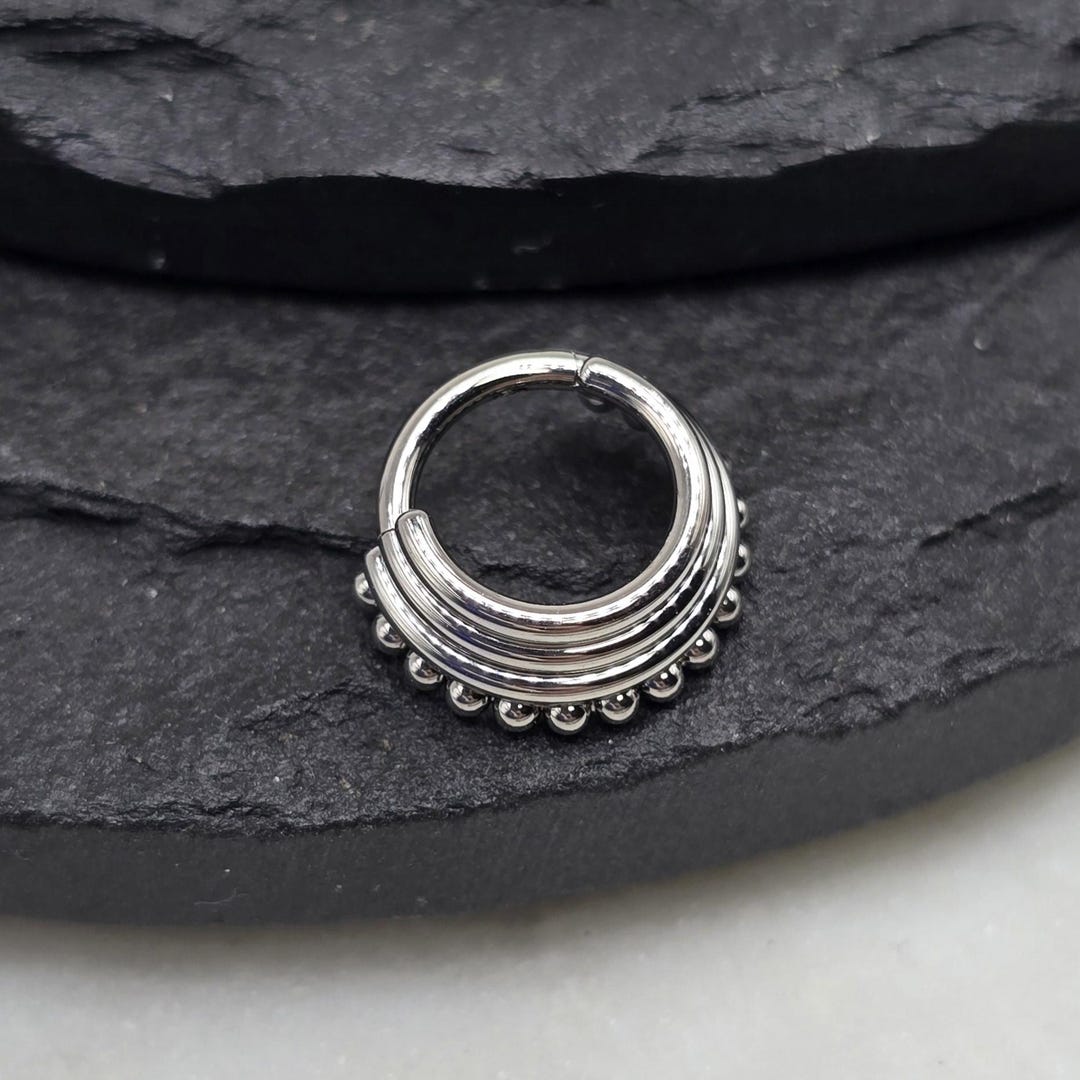 16g Titanium ASTM F136 4 Quad Stack Implant Grade Hinged Segment Septum ...