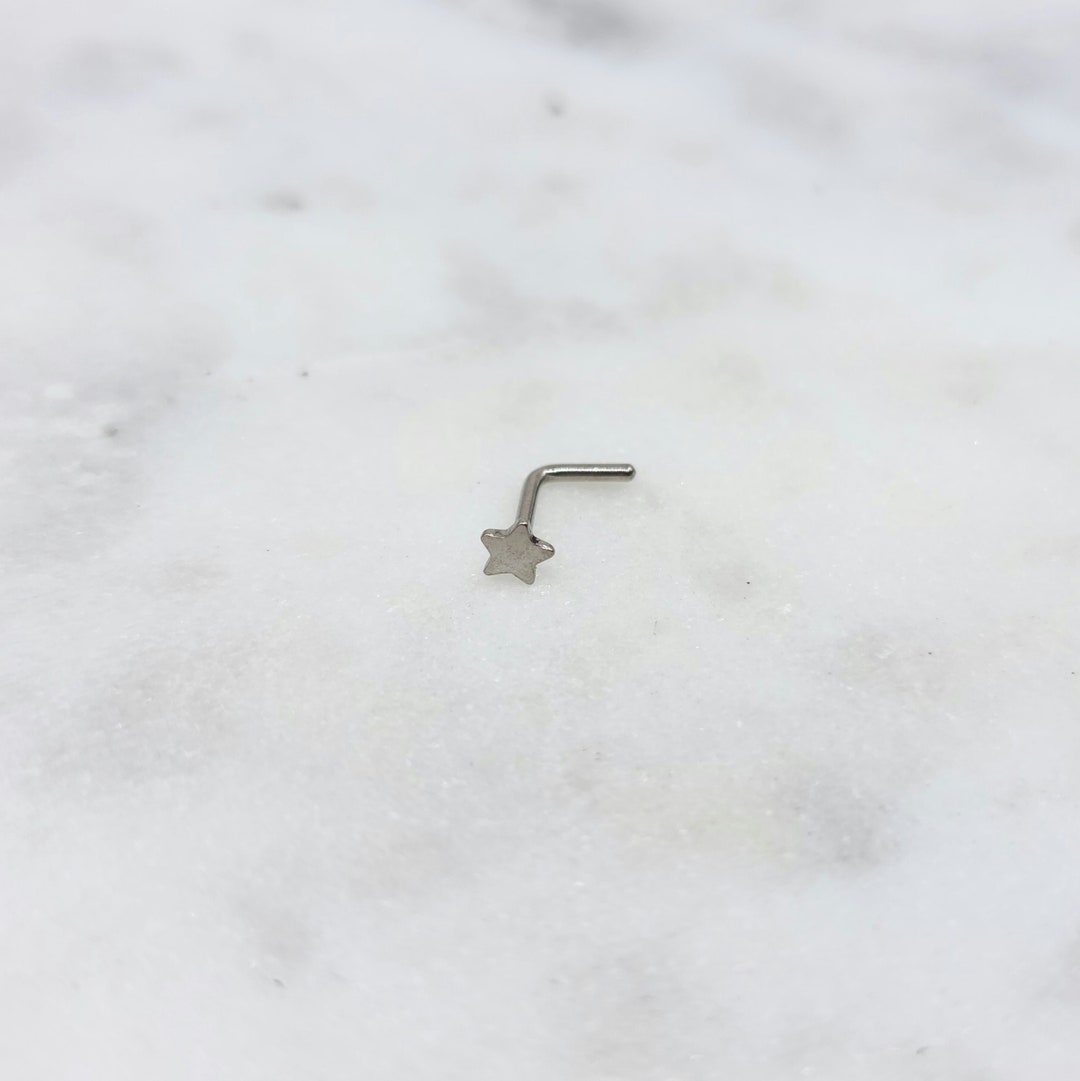 20g Titanium ASTM F136 Star Implant Grade L Bend Curl Nose - Etsy