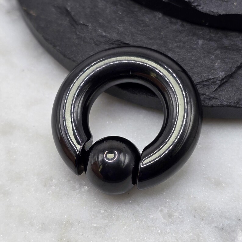 1x 00g 0g 2g 4g 6g 8g 12mm or 16mm Diameter Spring Action Black Plated ...